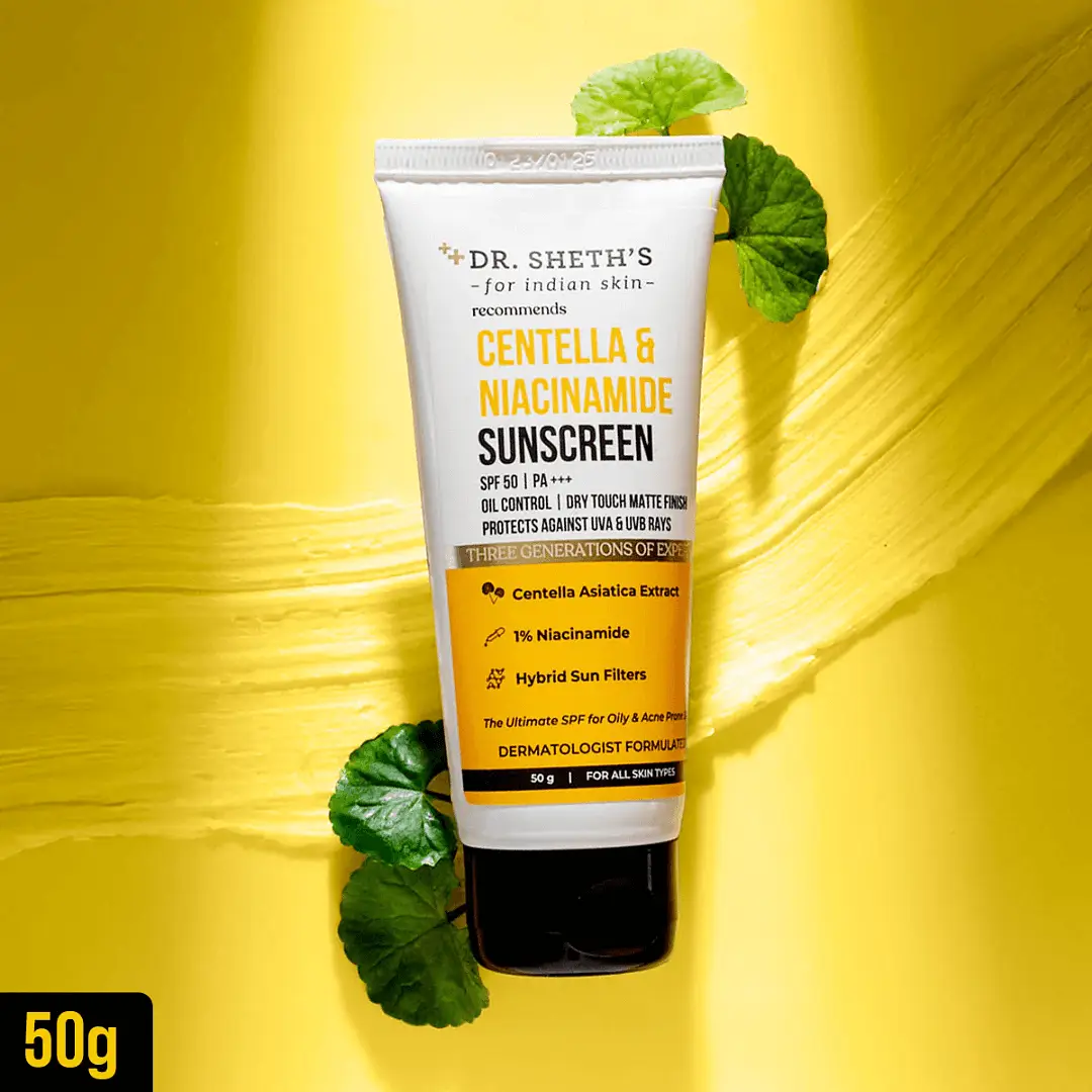 Dr. Sheth's Centella & Niacinamide Sunscreen SPF50 PA+++ 50g