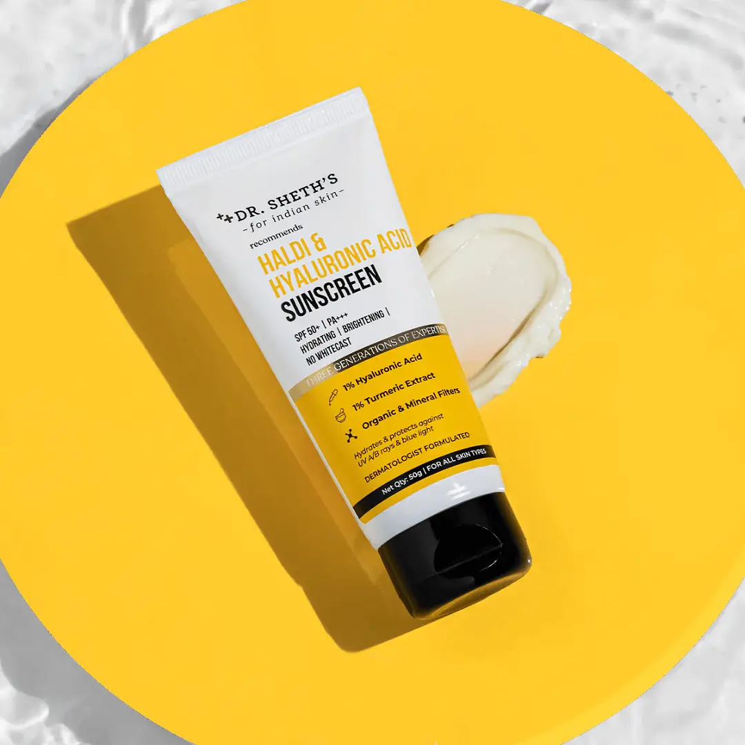 Dr. Sheth's Haldi & Hyaluronic Acid Sunscreen SPF50 PA+++ 50g