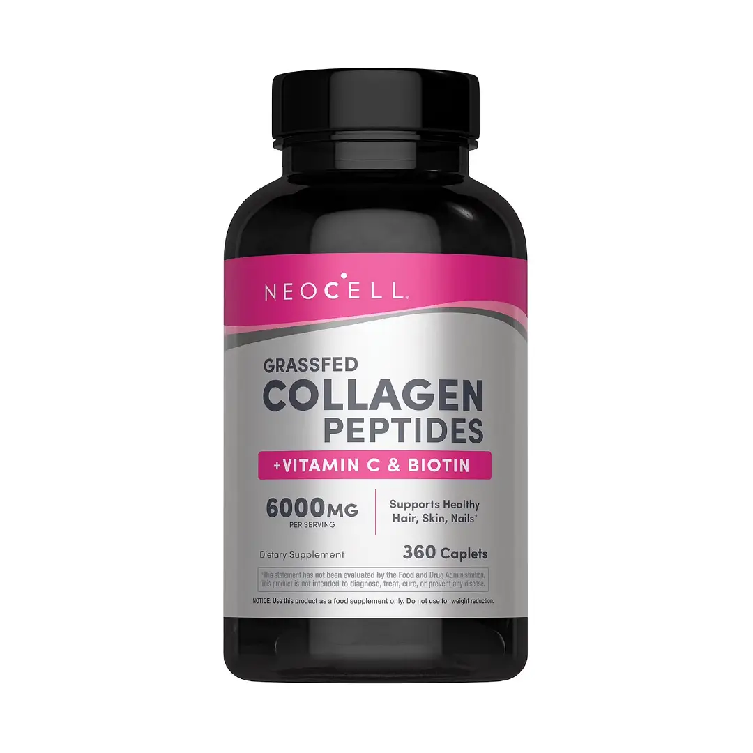 NeoCell Grassfed Collagen Peptides + Vitamin C & Biotin 6000mg 360 Caplets