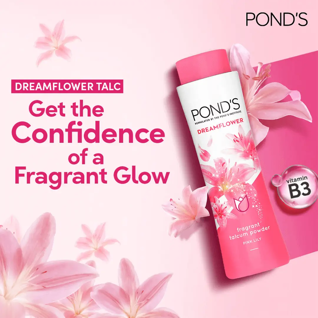 Pond's Dreamflower Fragrant Talcum Powder Pink Lily 100g