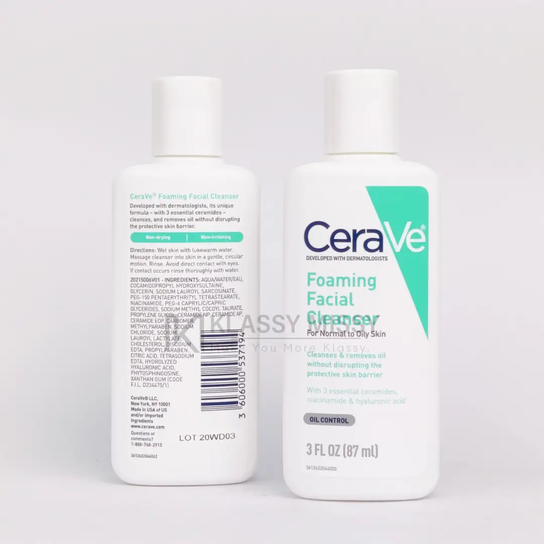 CeraVe Foaming Facial Cleanser for Normal to Oily Skin 87ml