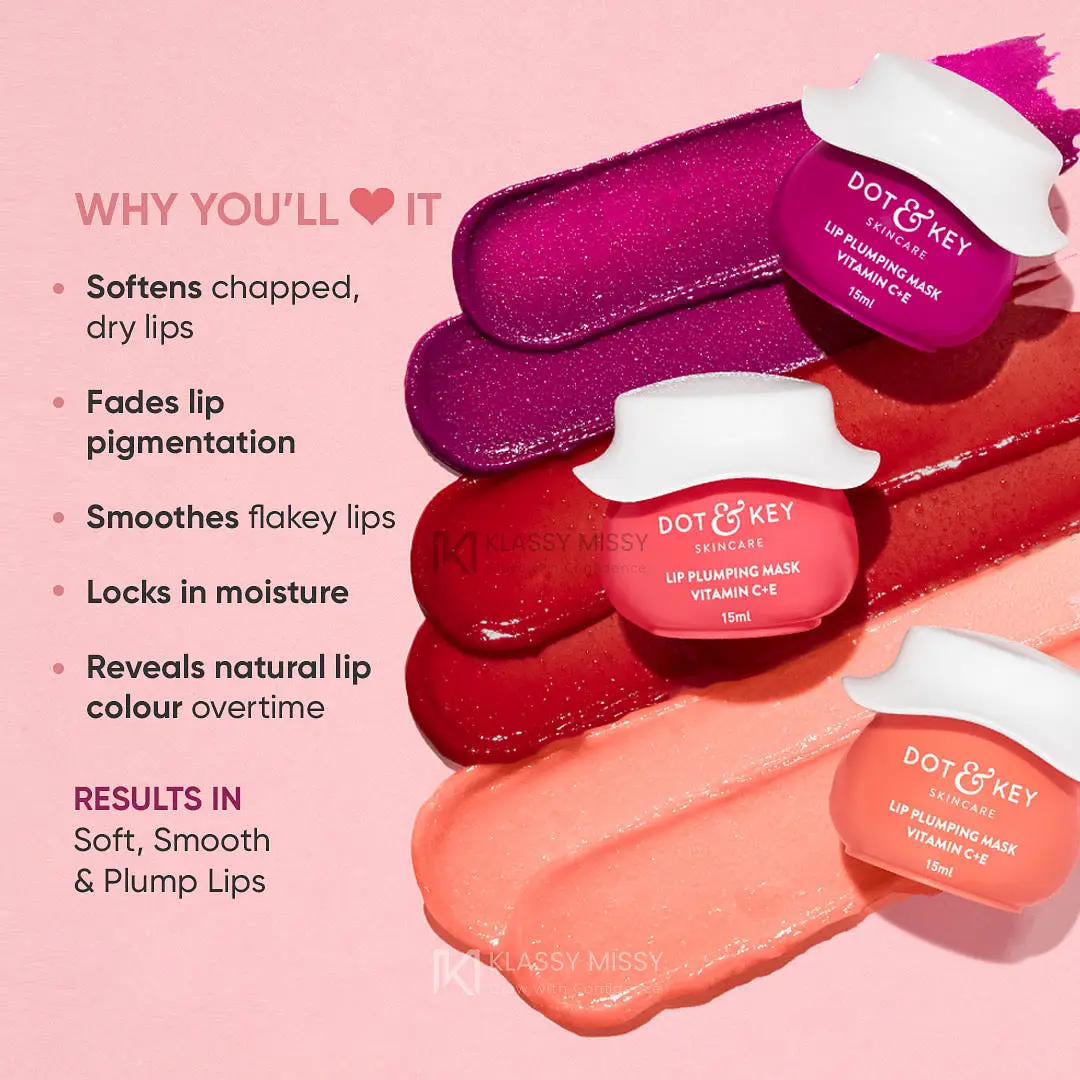 Dot & Key Lip Plumping Mask Vitamin C+E Wild Barries & Pomegranate Max ...