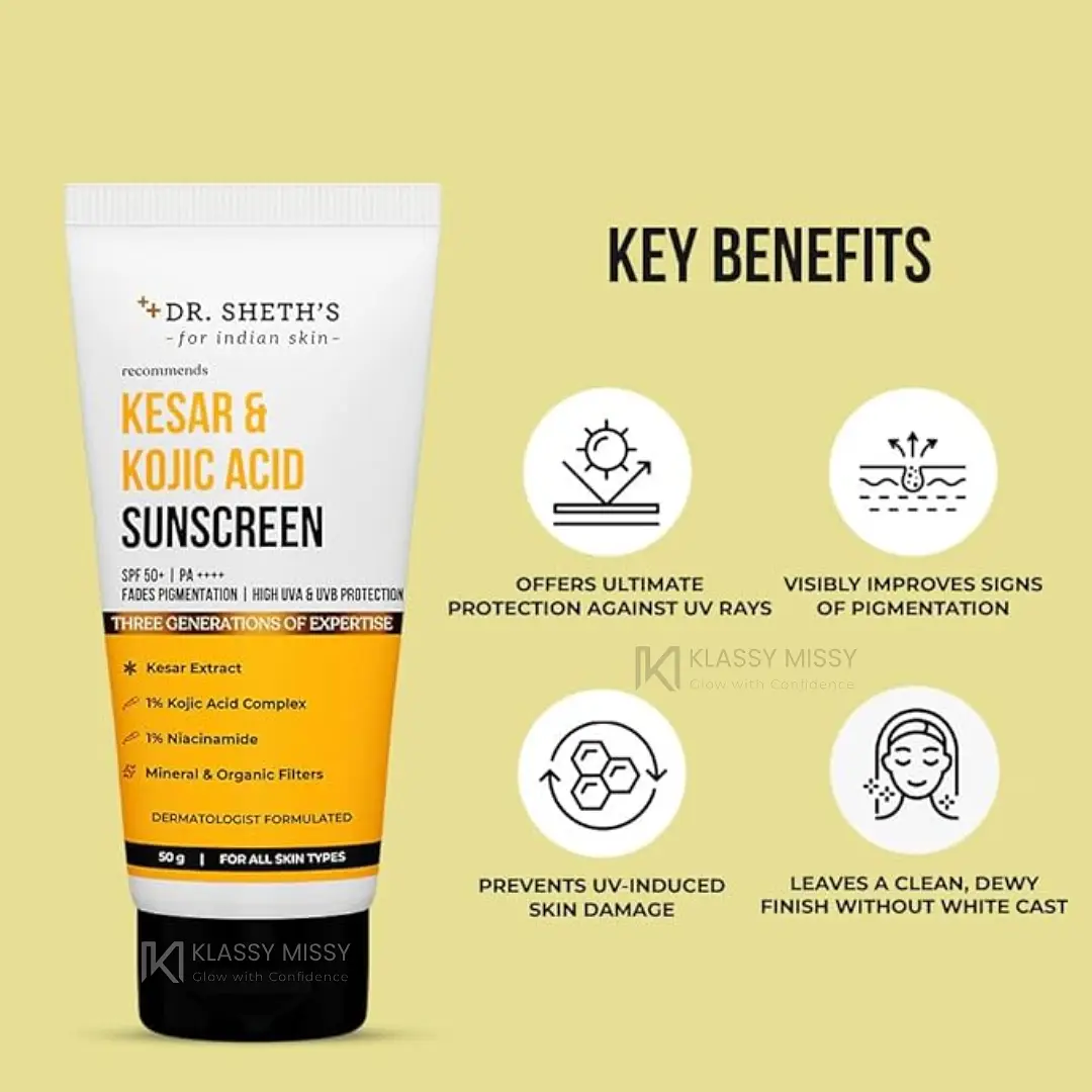 Dr. Sheth's Kesar & Kojic Acid Sunscreen 50g