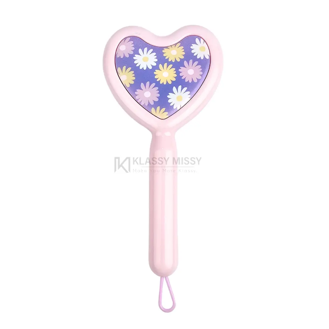 Heart Shaped Floral Hair Brush Light Purple