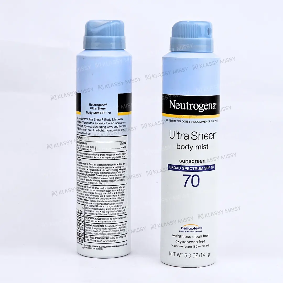 Neutrogena Ultra Sheer Lightweight Body Sunscreen Mist SPF70
