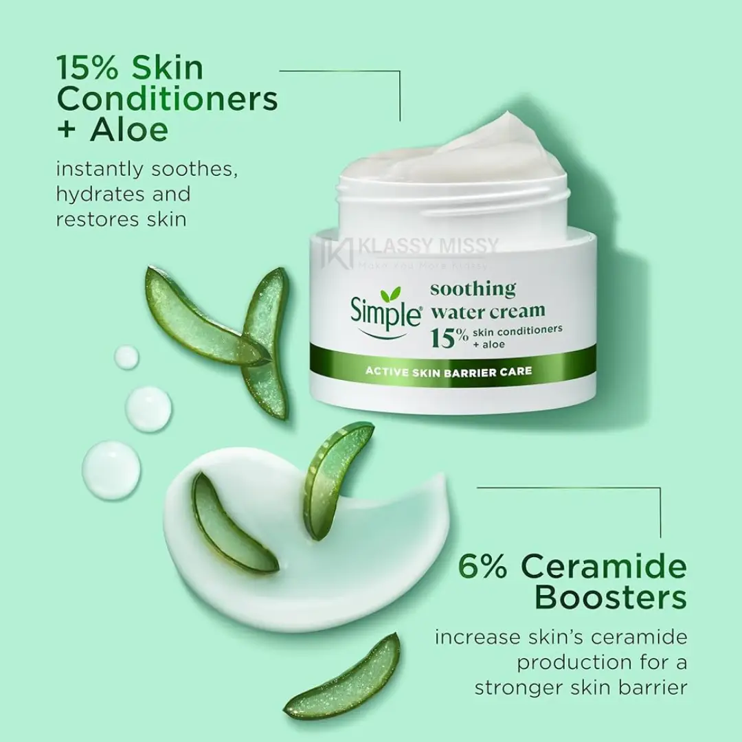Simple Soothing Water Cream with 15% Skin Conditioners Aloe