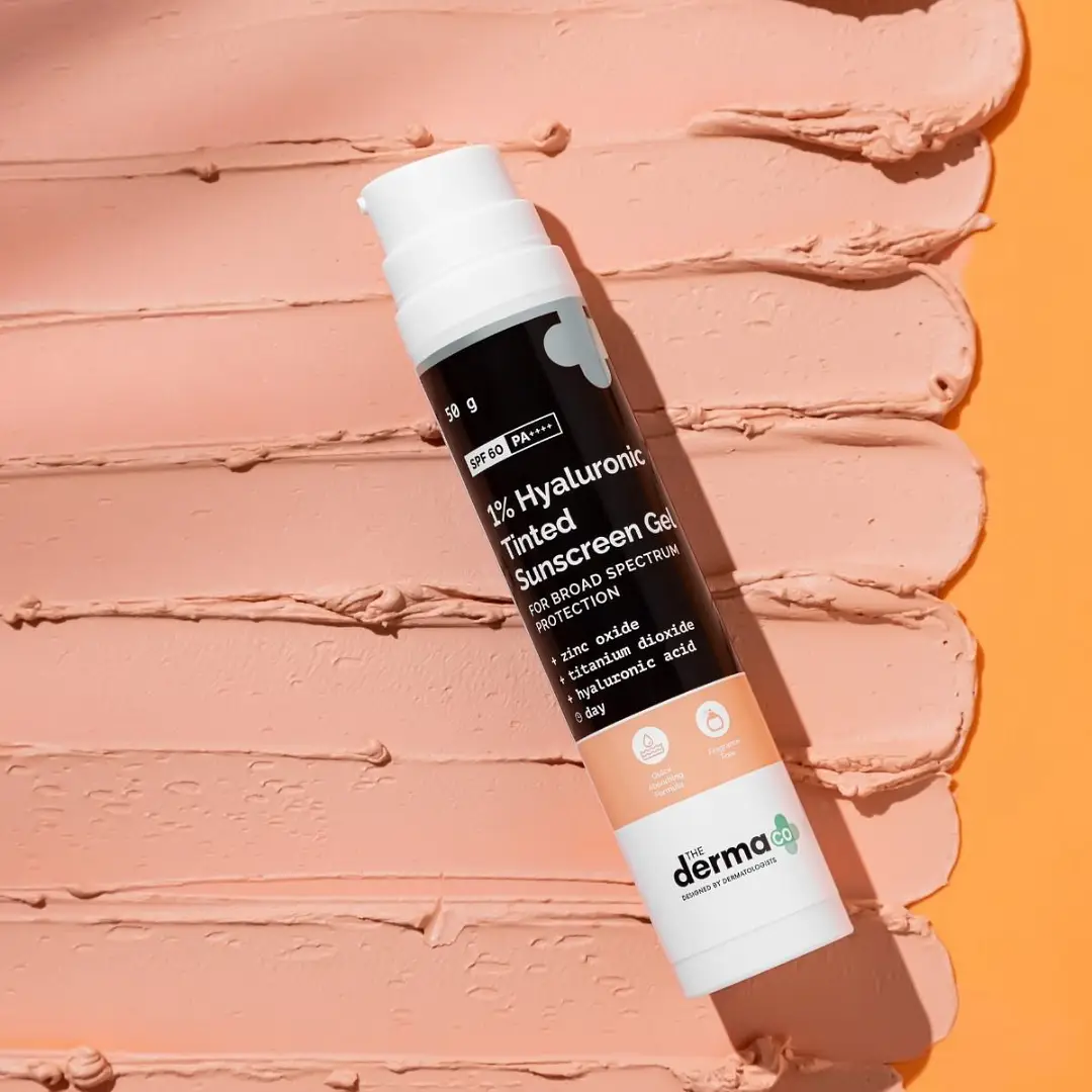 The Derma Co 1% Hyaluronic Tinted Sunscreen Gel SPF 60 50g