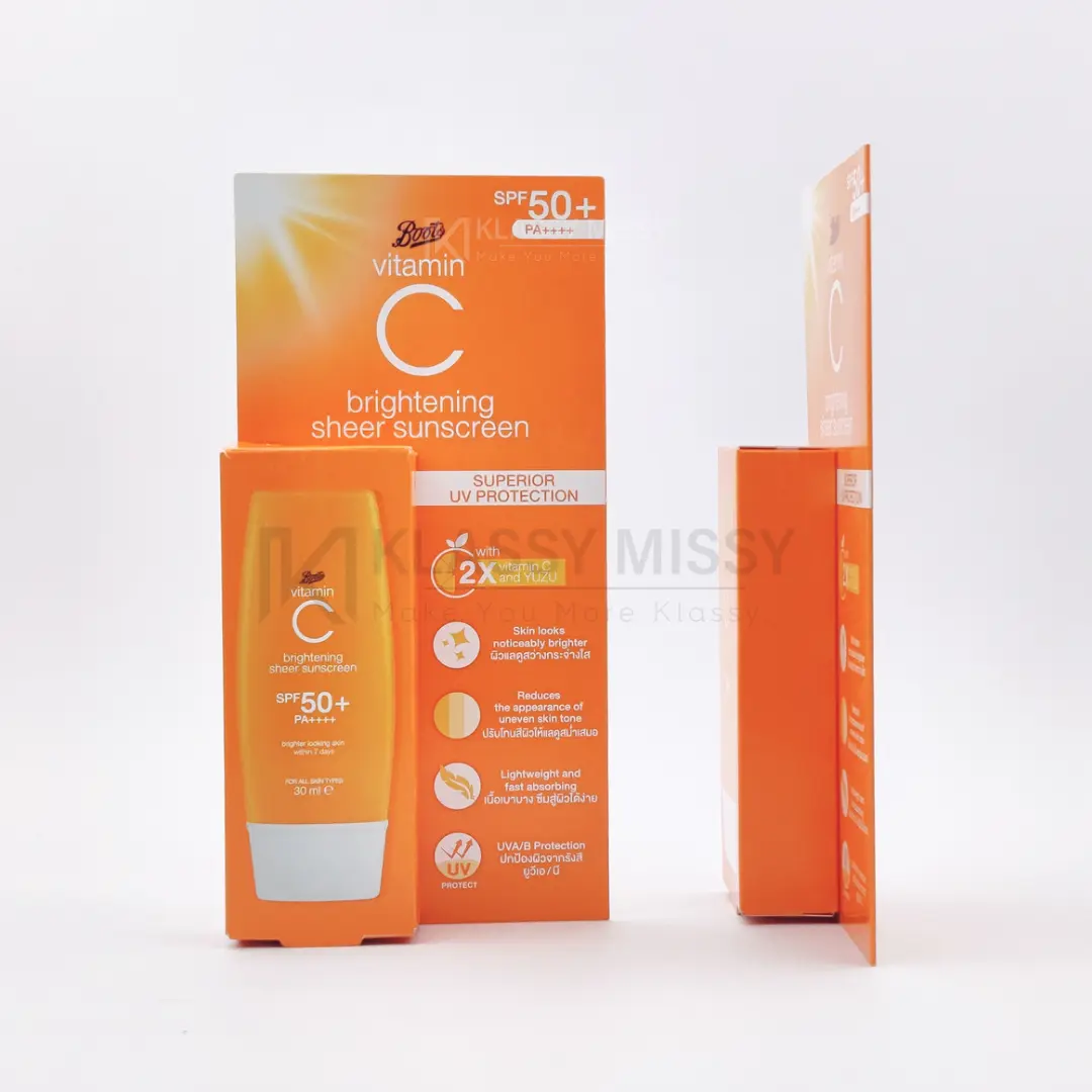 Boots Vitamin C Brightening Sheer Sunscreen SPF50+ PA+ 30ml